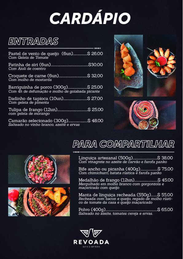 Menu em Revoada Bar, Vitoria