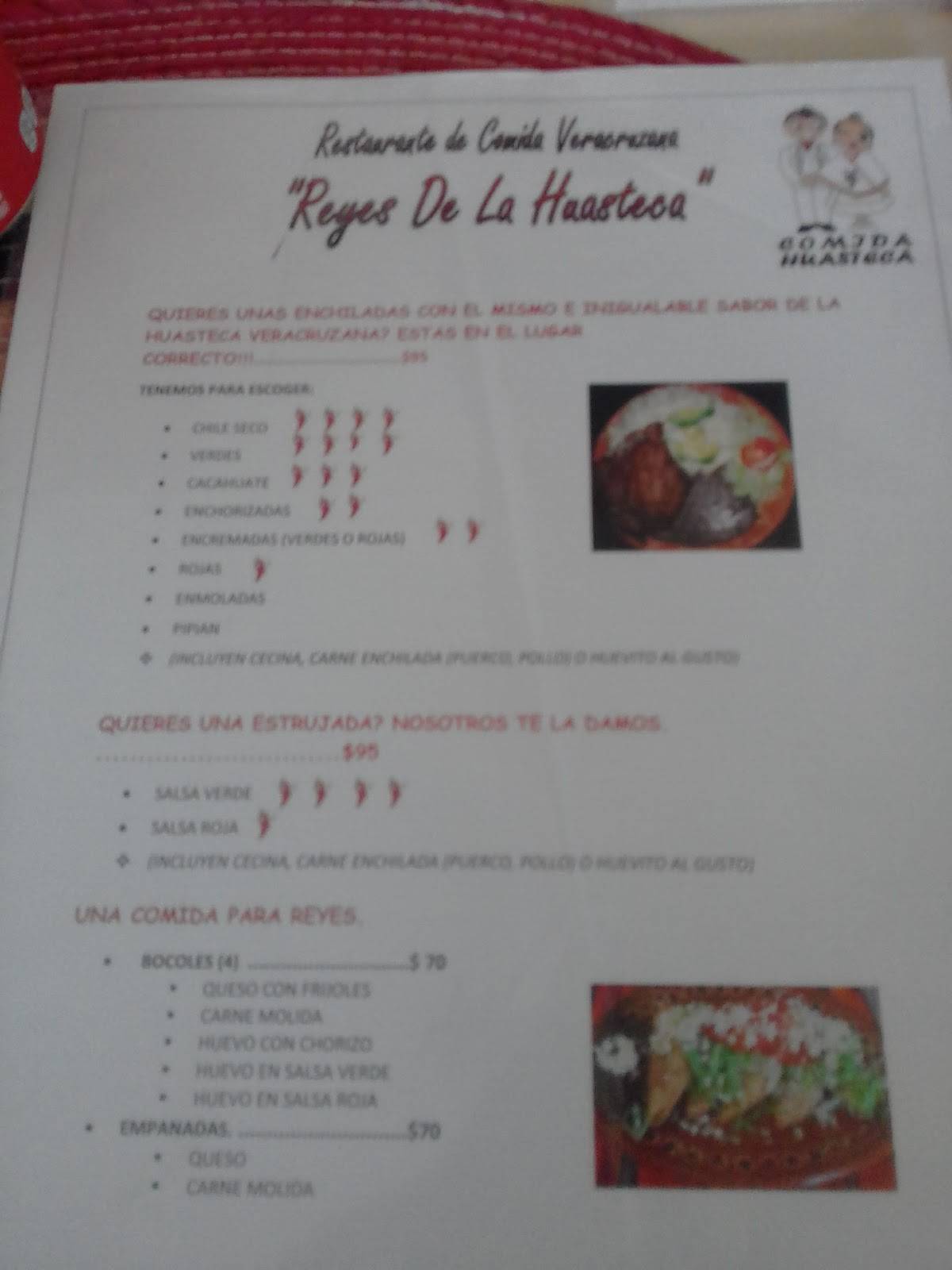 Carta del restaurante Reyes De La Huasteca, Monterrey