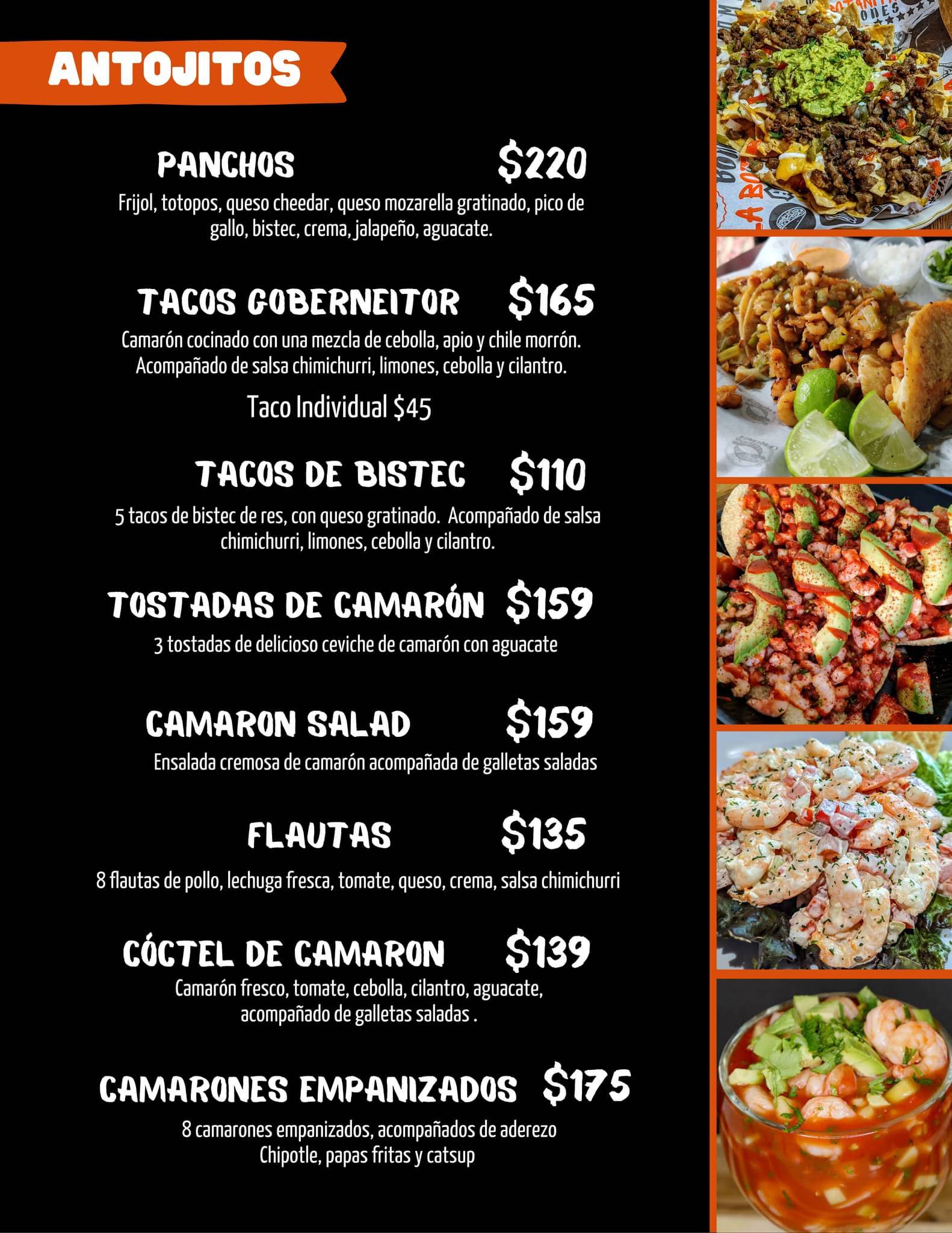 Carta del restaurante La Botanita, Reynosa