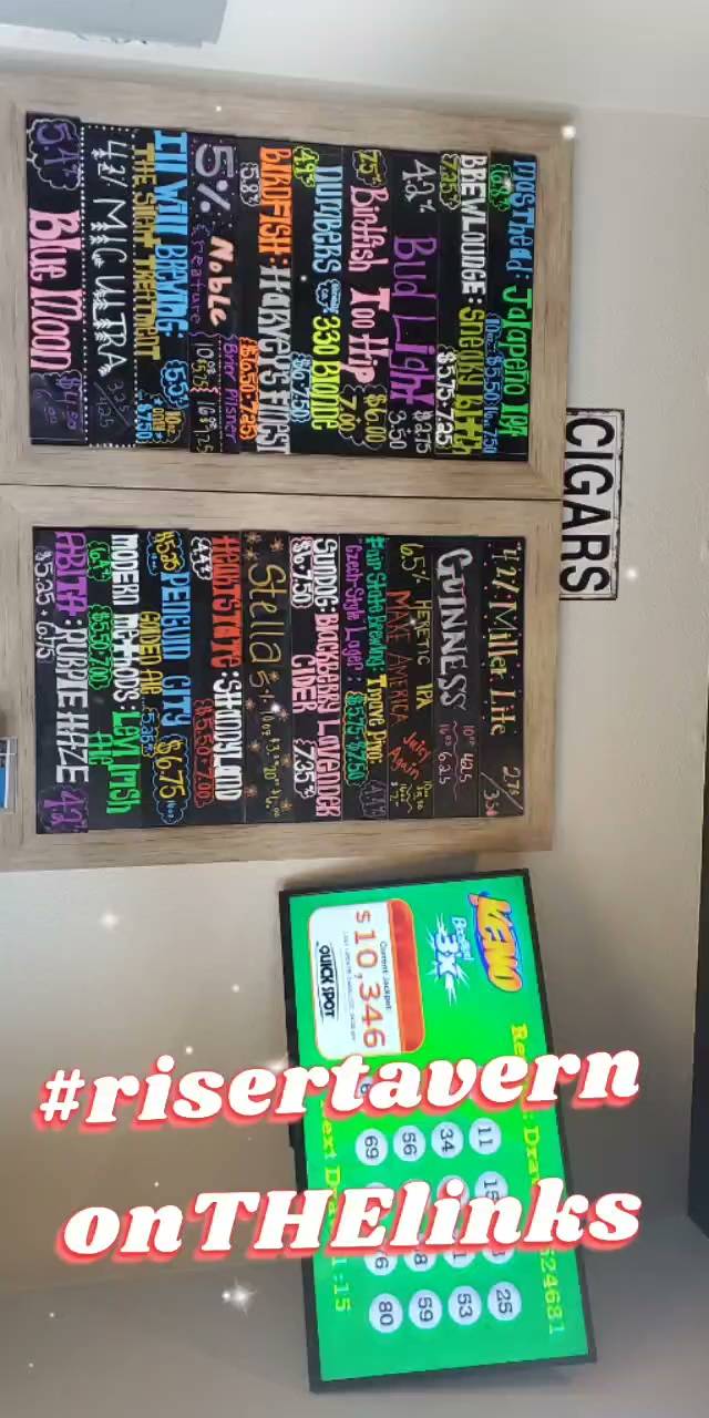 Menu at Riser Tavern on the Links pub & bar, Columbiana
