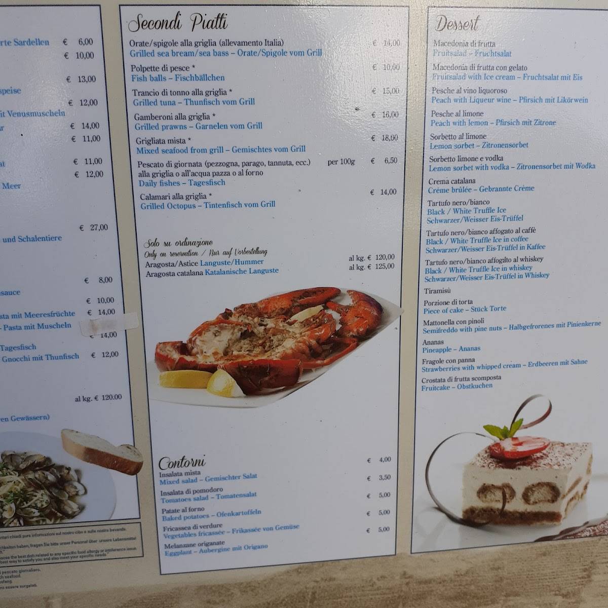 Menu da Ristorante Bar Da Paolo, Marina di Campo