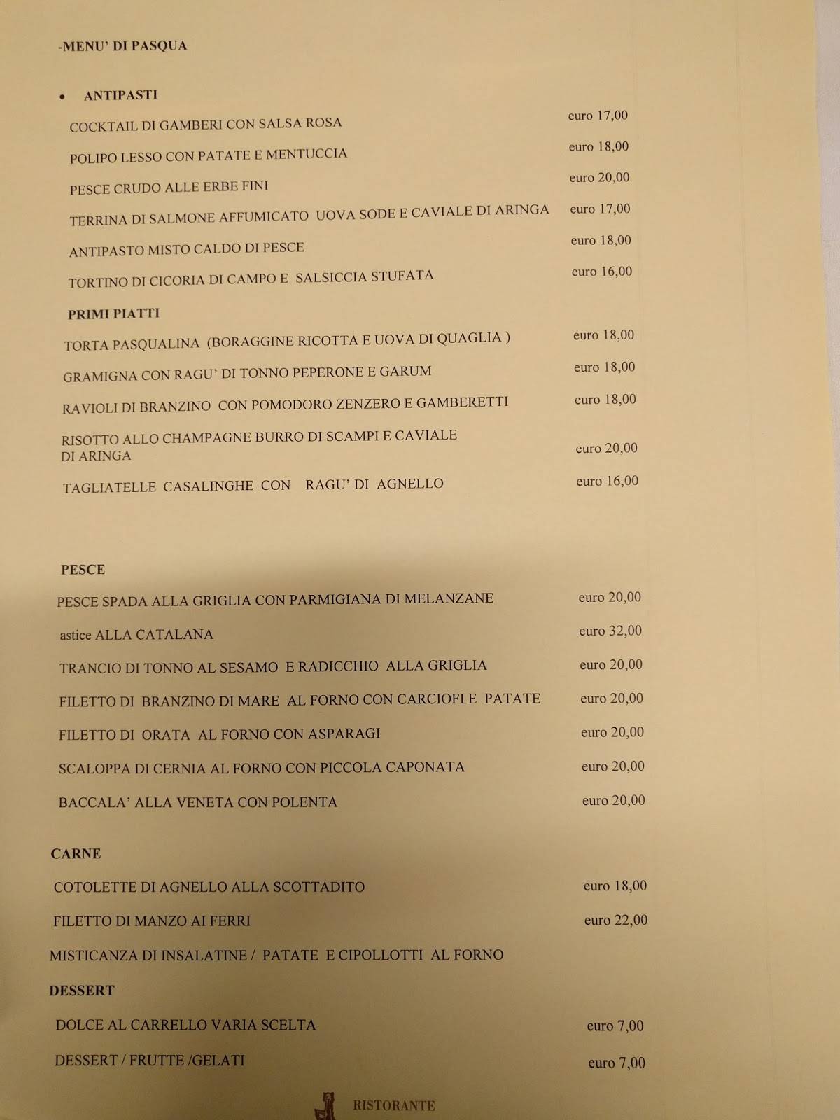 Menu at Ristorante Da Palmiro, Parabiago