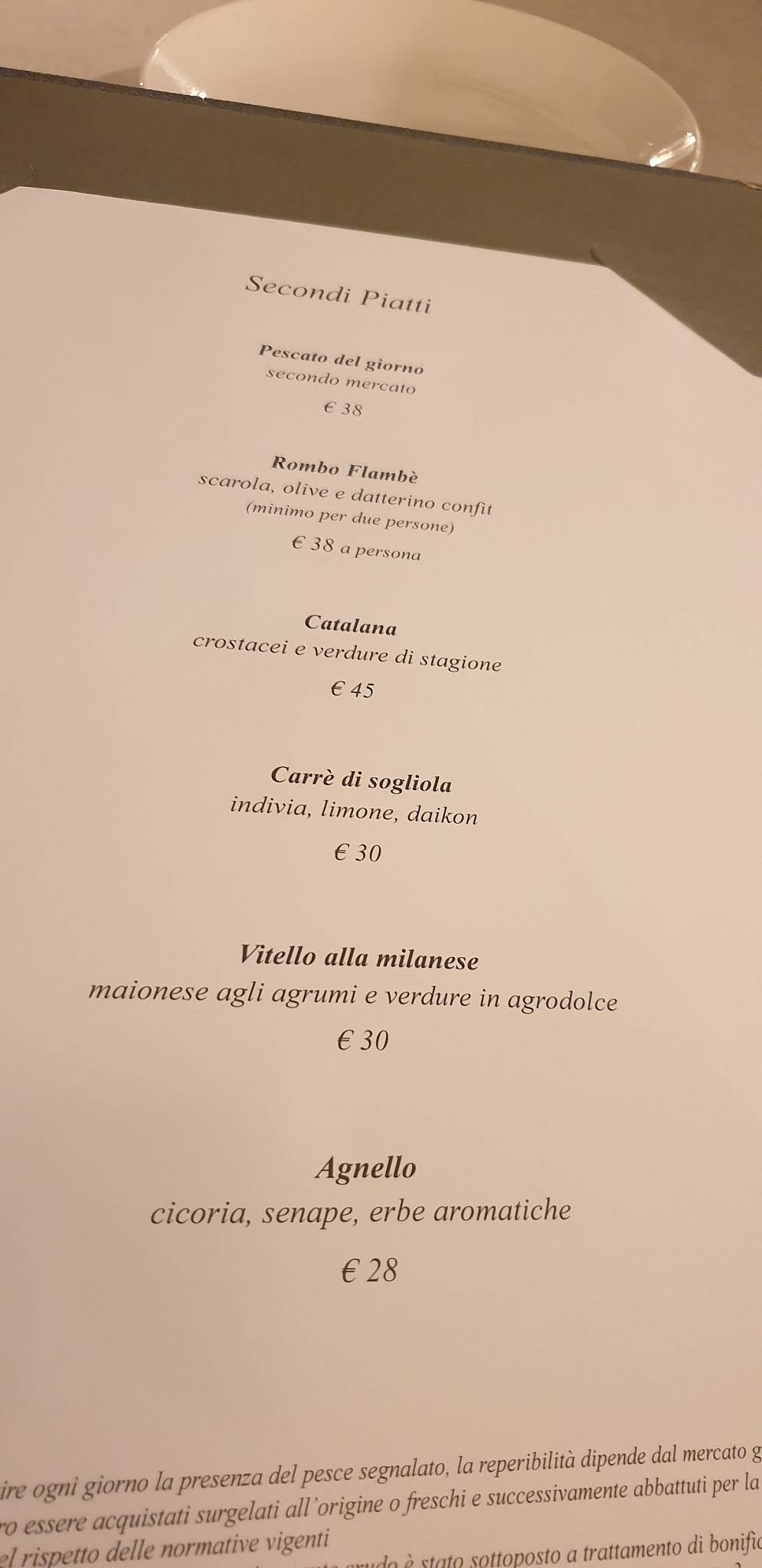 Menu at Ristorante Franco Mare, Marina di Pietrasanta, V.le Roma