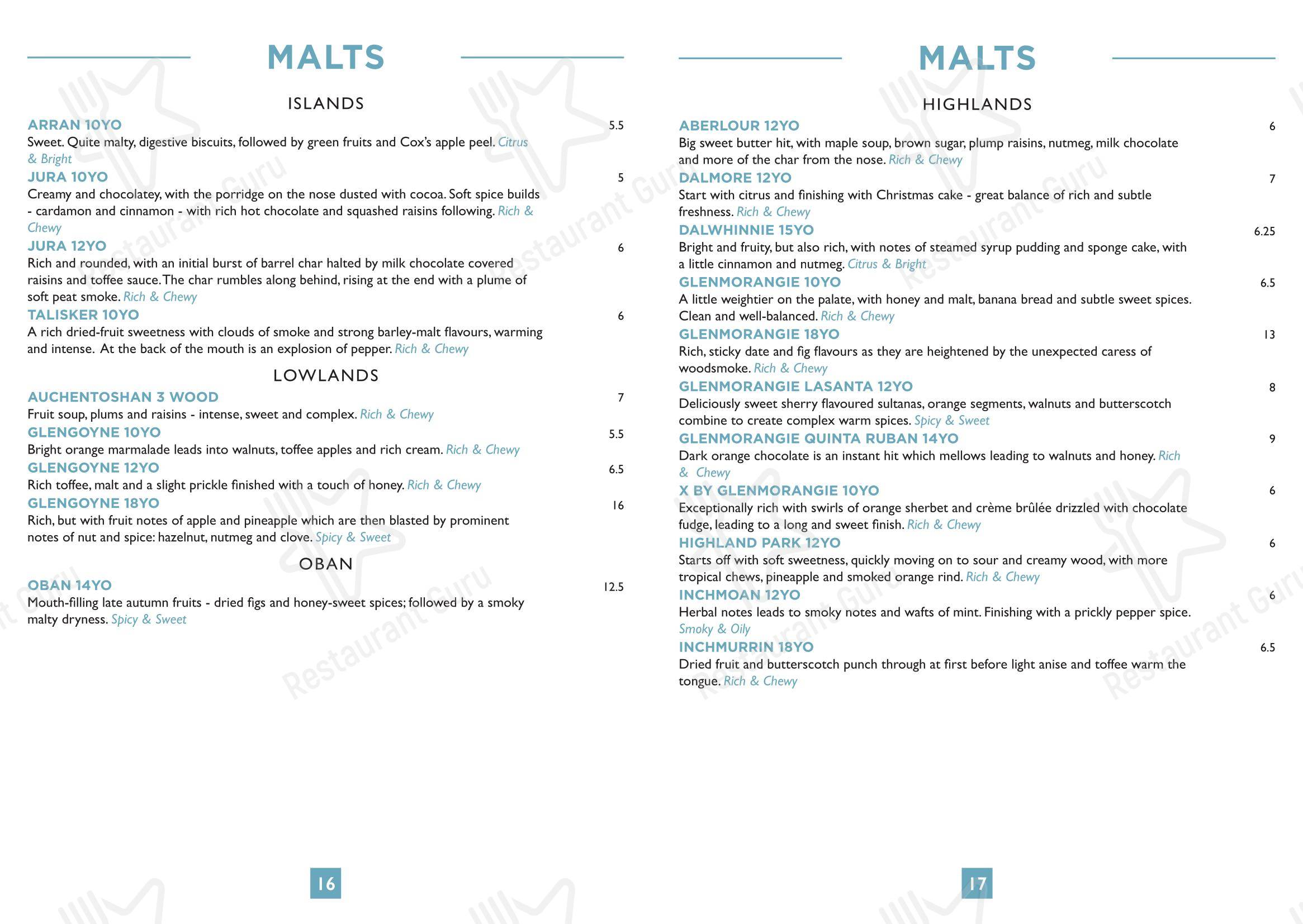 Menu at River House Stirling restaurant, Stirling