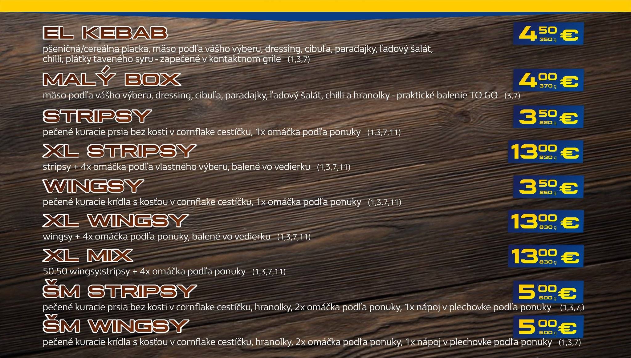 Menu at Deaf Kebab Rožňava restaurant, Rožňava
