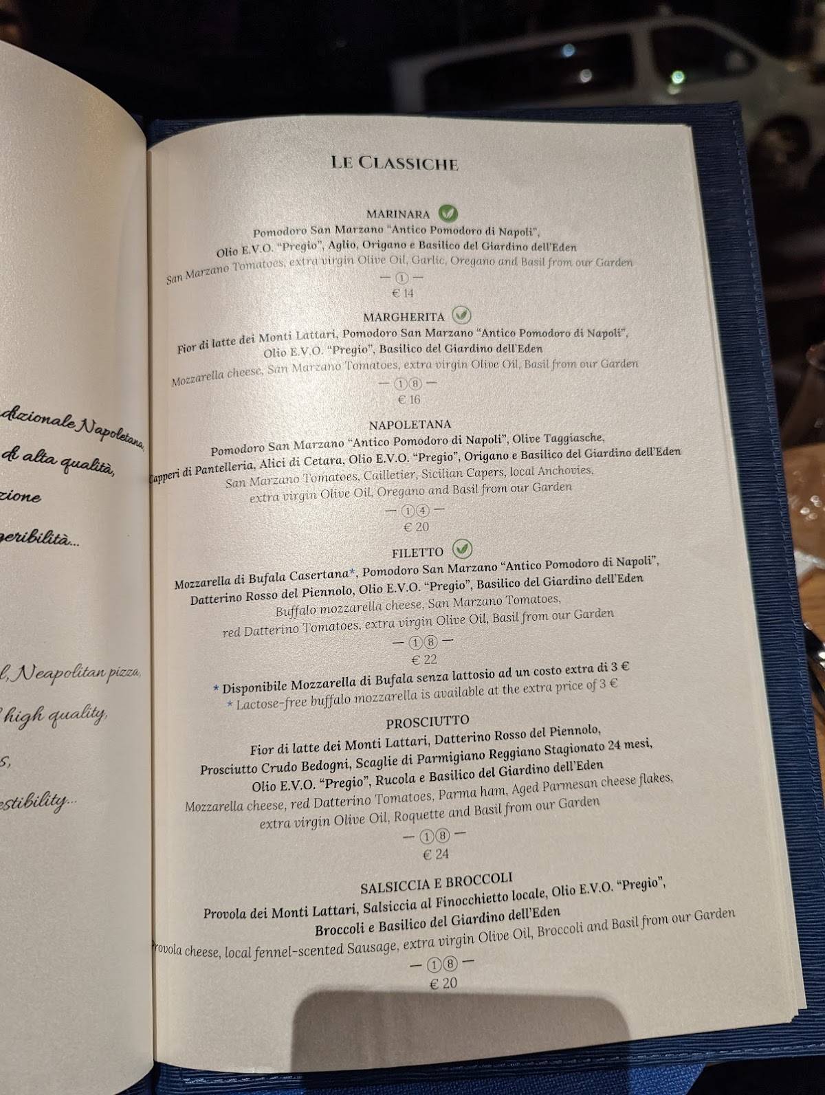 Carta de parrilla Roc - Pizza & Steak, Positano