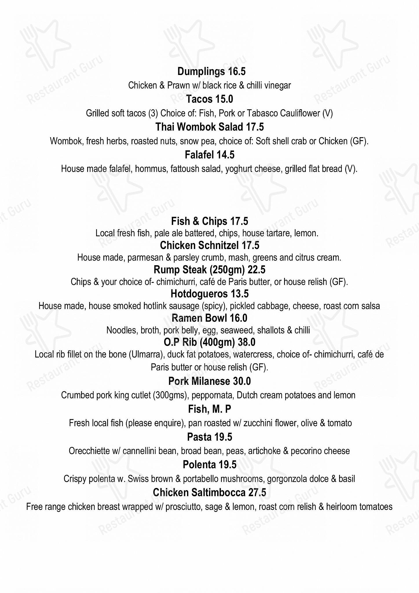Menu at Roches Family Hotel pub & bar, Grafton