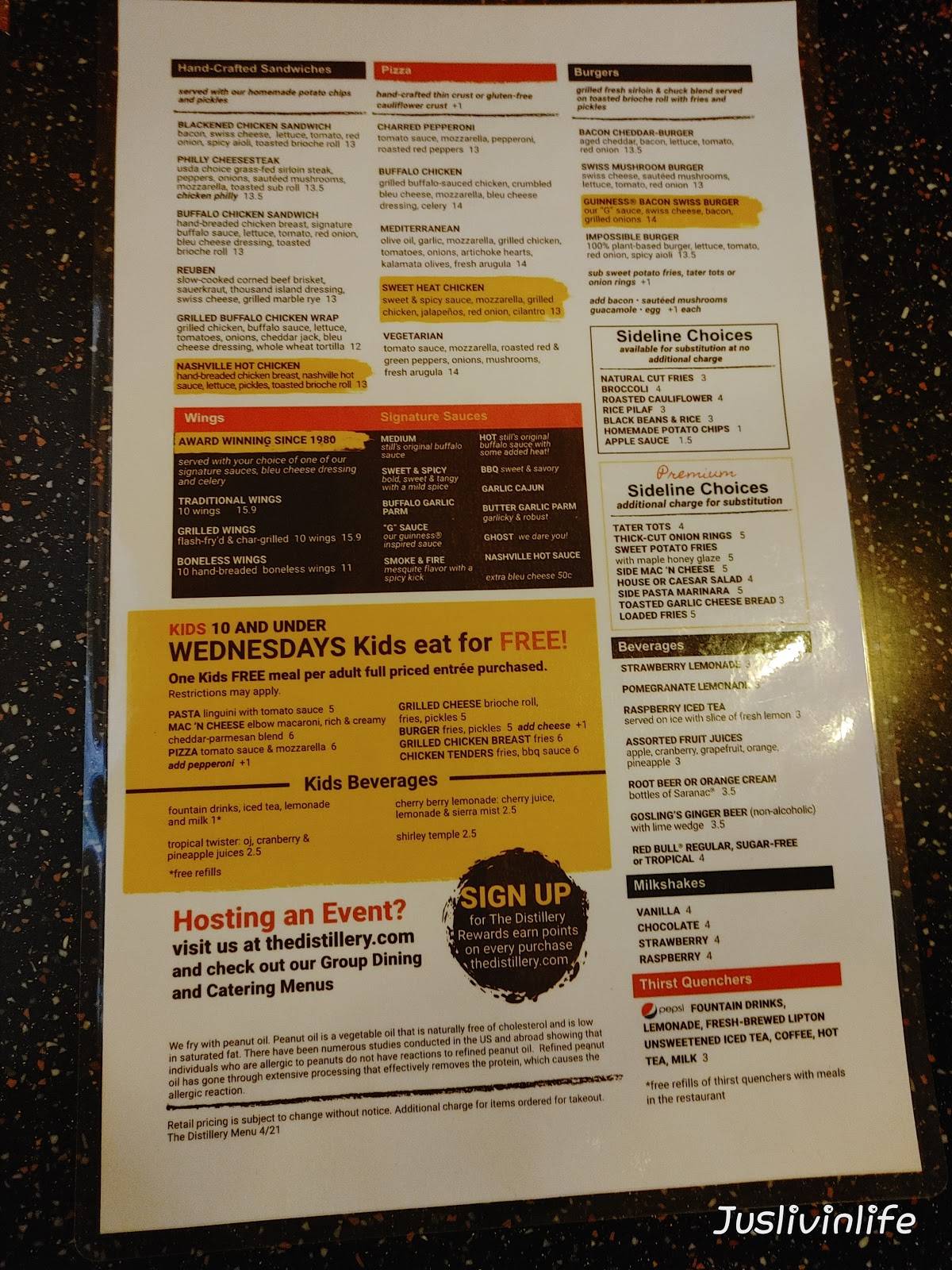Menu at The Distillery Restaurant Mt. Hope, Rochester, Mt Hope Ave