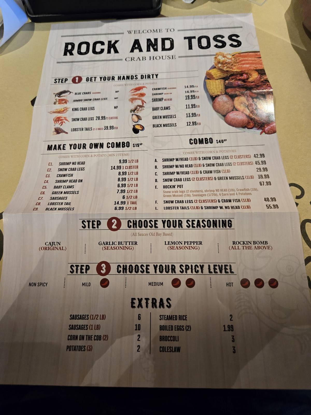 Menu at Rock & Toss Crab House - Bowie restaurant, Bowie