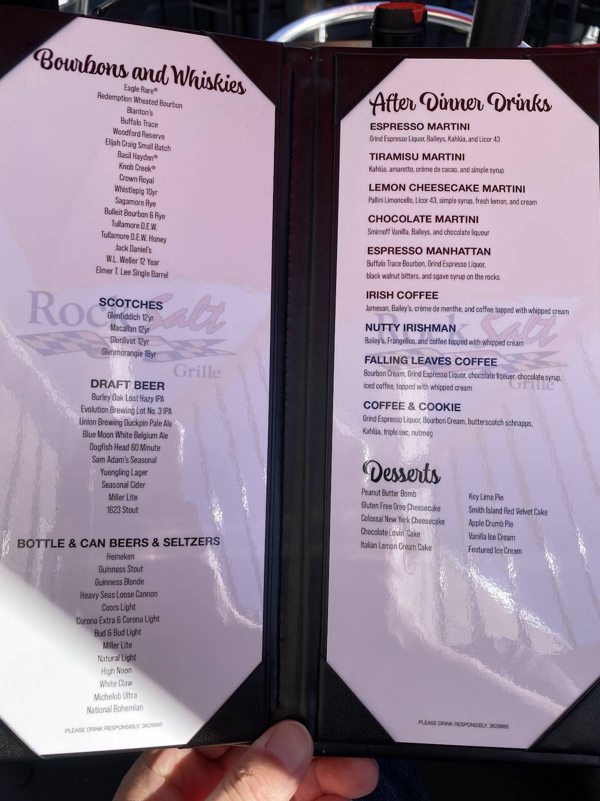Menu at RockSalt Grille restaurant, Westminster