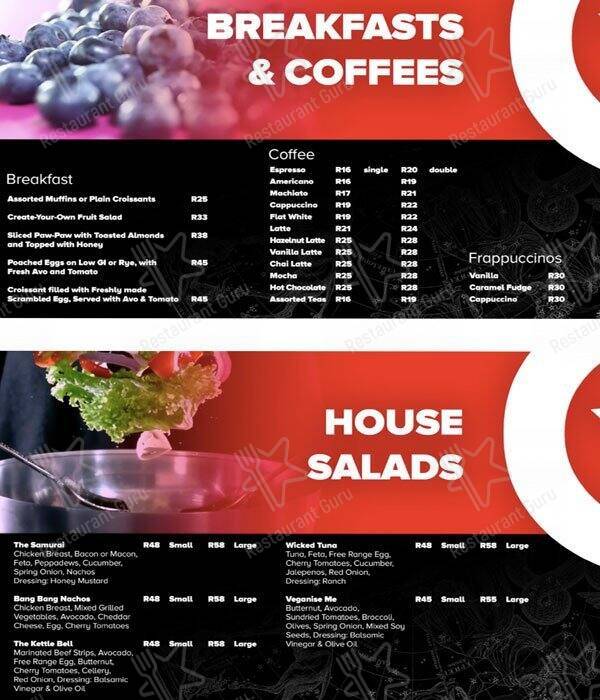 Menu at ROCKETS Restaurant & Cocktails Bar, Johannesburg