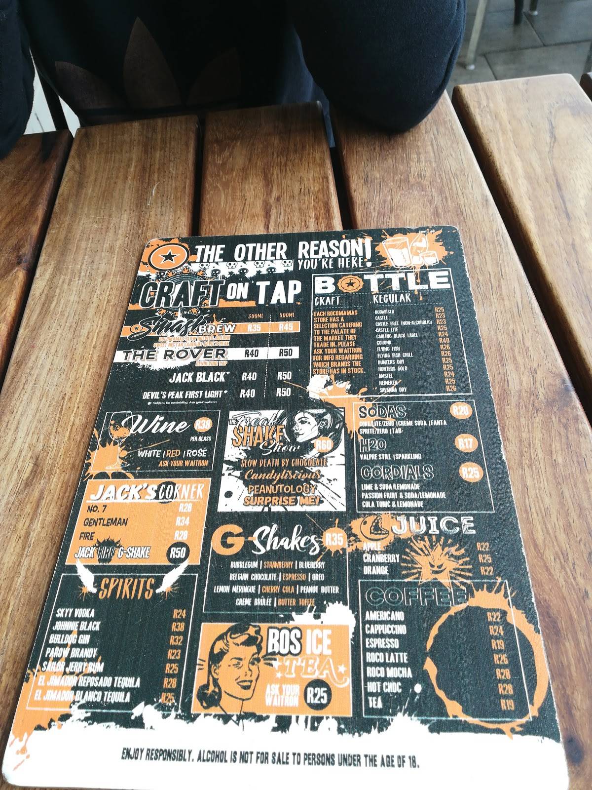 Menu at RocoMamas Scottsville restaurant, Pietermaritzburg, Shop 3