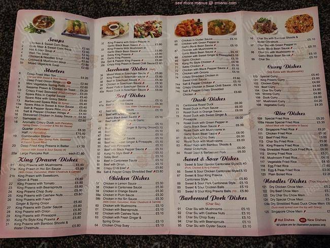 Menu at Rose Cottage Chinese, Doncaster