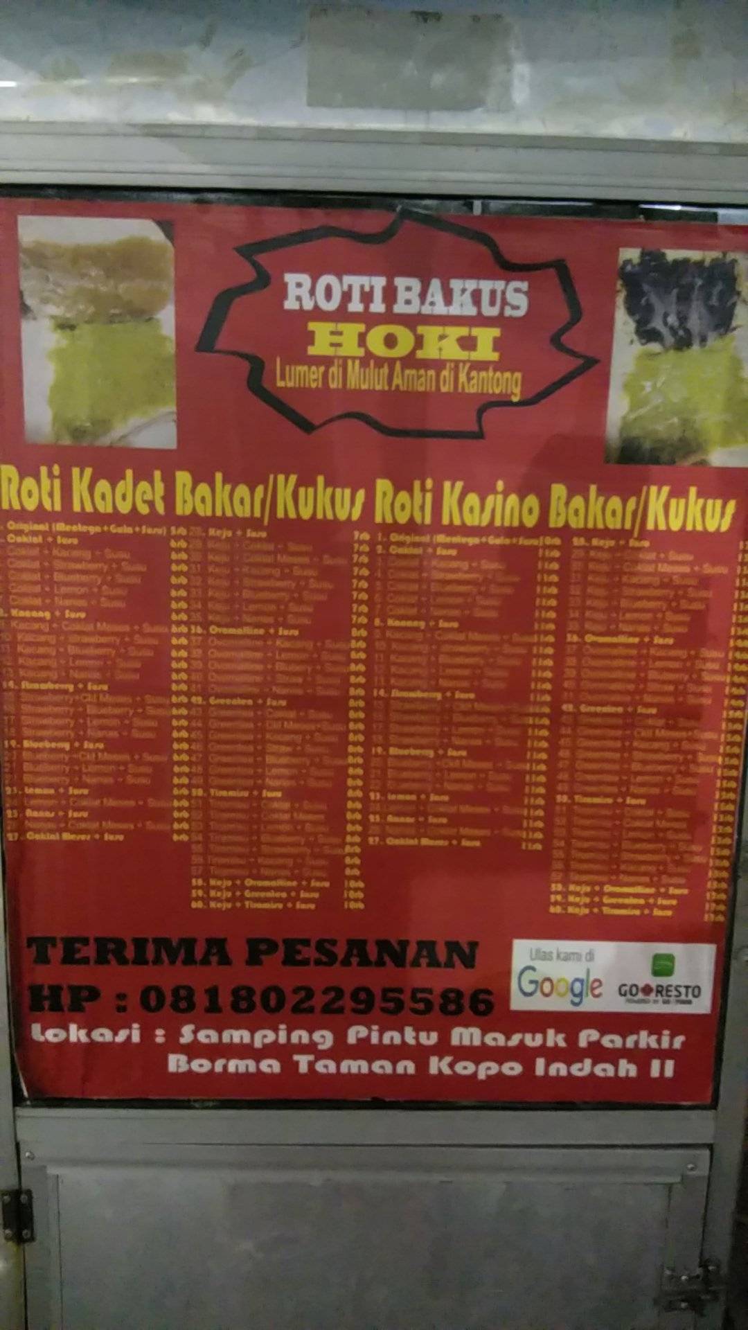 Menu at Roti Bakus(Bakar/Kukus) Hoki, Bandung