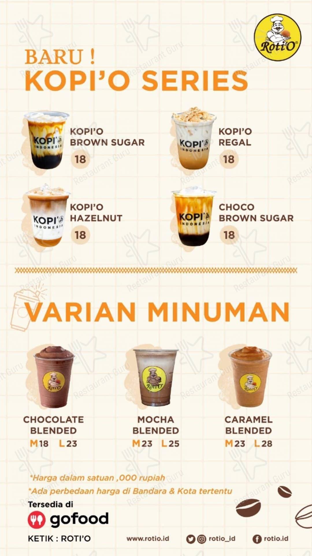 Menu at Rotiboy restaurant, Bandung, Bandung Indah Plaza
