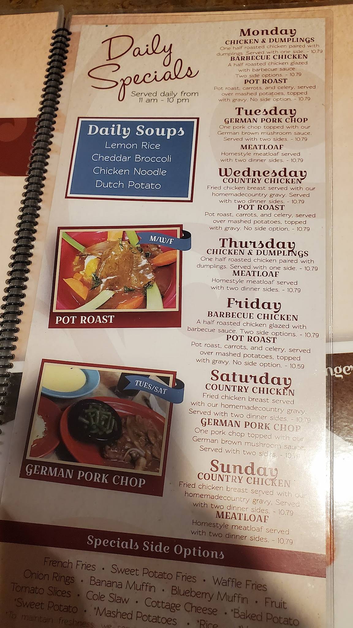 Menu at Round the Clock Schererville restaurant, Schererville