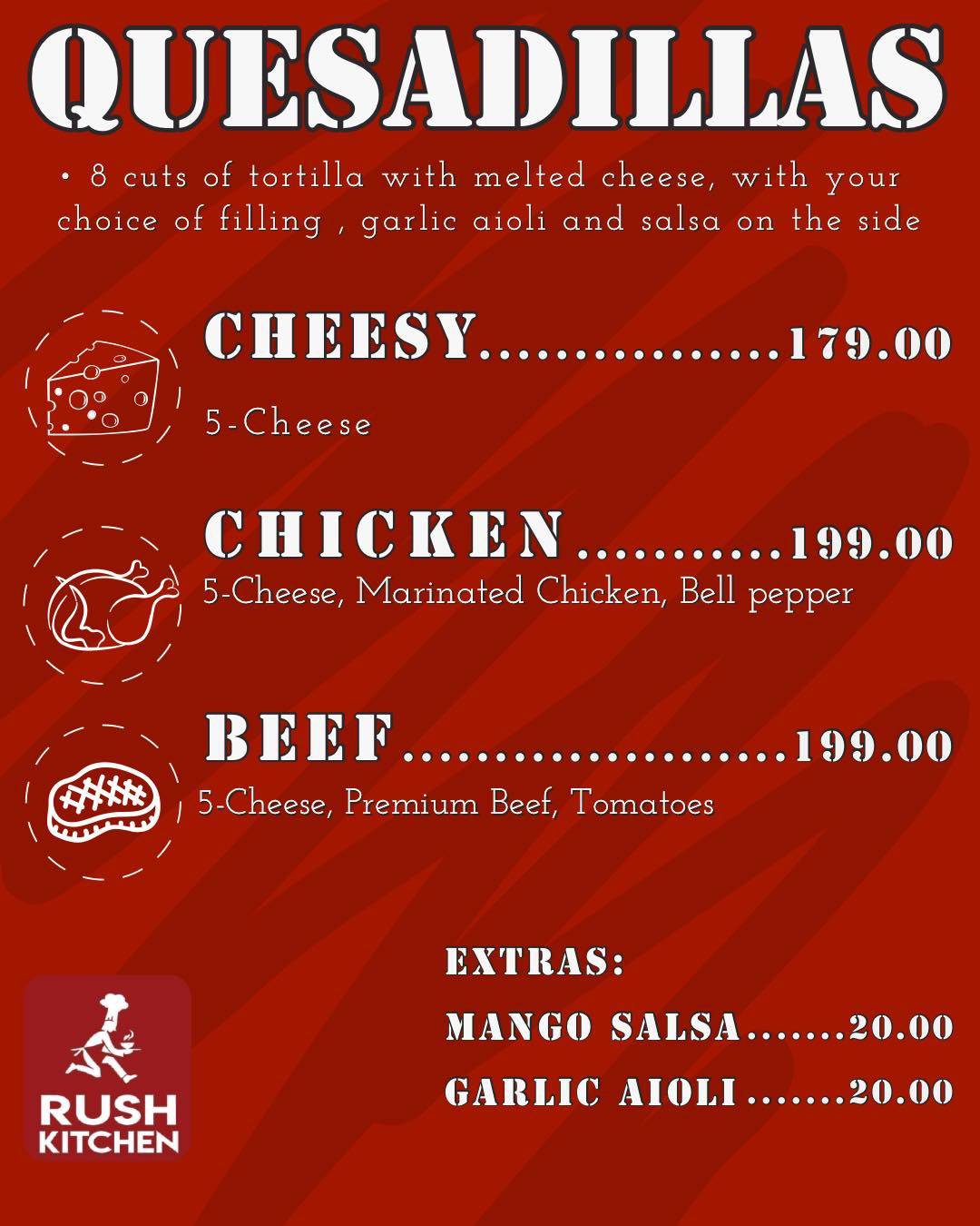 Carta del restaurante Rush Kitchen, Mandaluyong