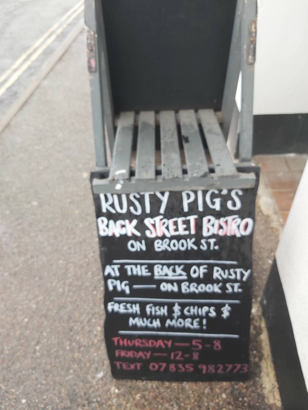 Menu at Rusty Pig restaurant, Ottery Saint Mary