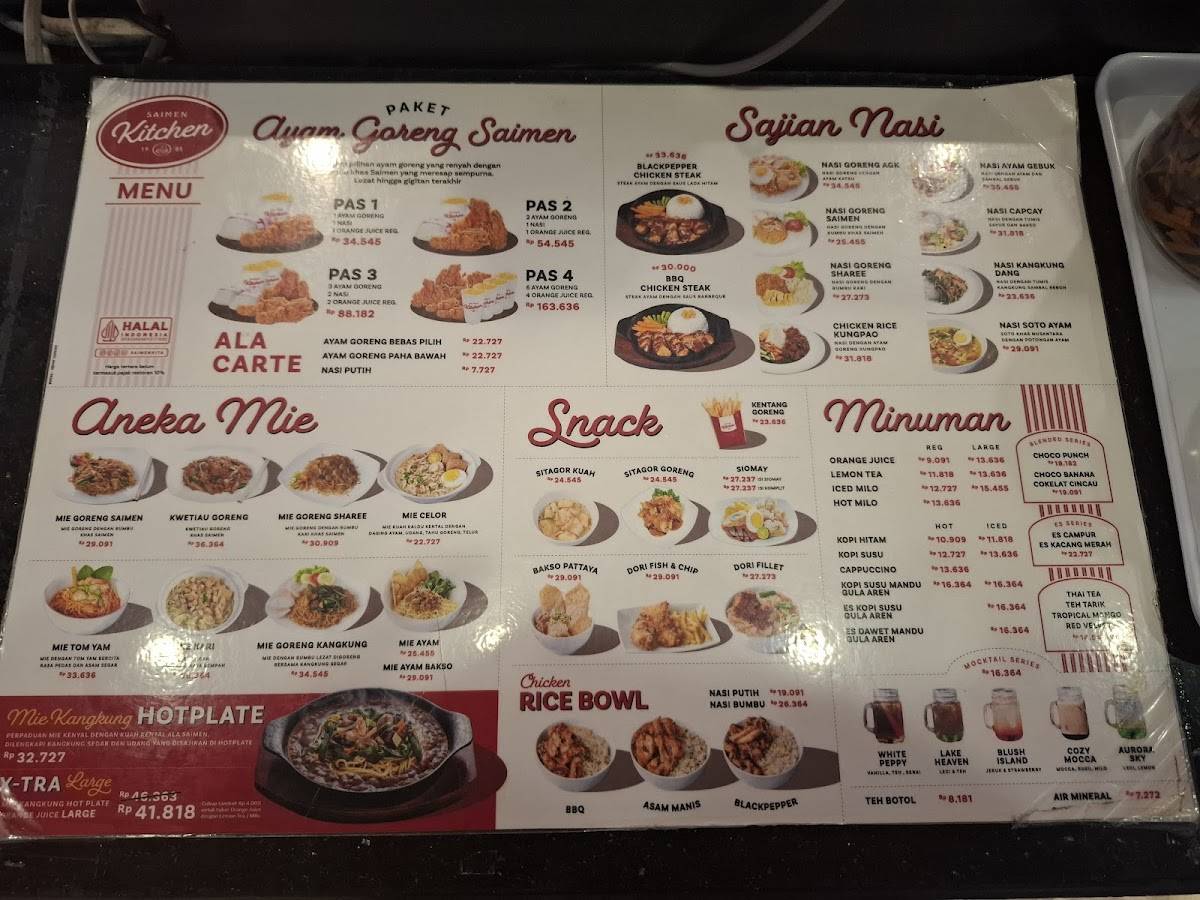 Menu at SAIMEN Bakery & Resto - Gerai Pasar Jambi, Jambi, Jl. Raden ...