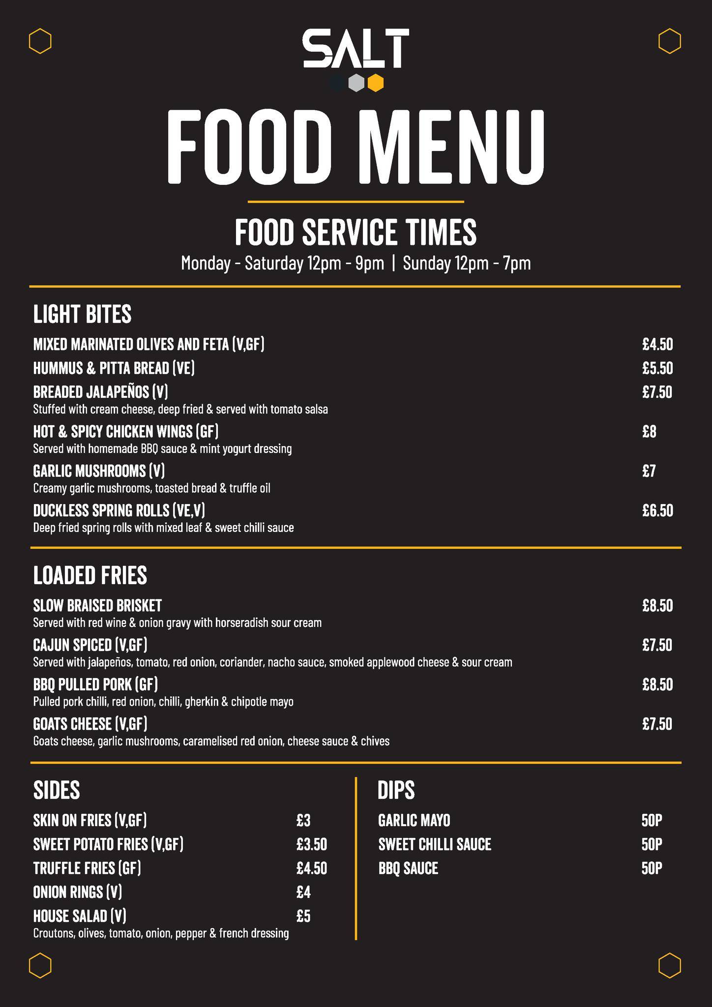 Menu at SALT Beer Factory pub & bar, Shipley