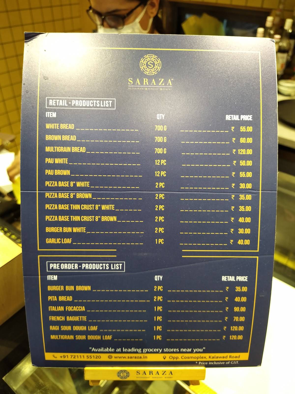 Menu at Saraza Best Banquet Hall & Restaurant in Rajkot, Rajkot, SARAZA ...