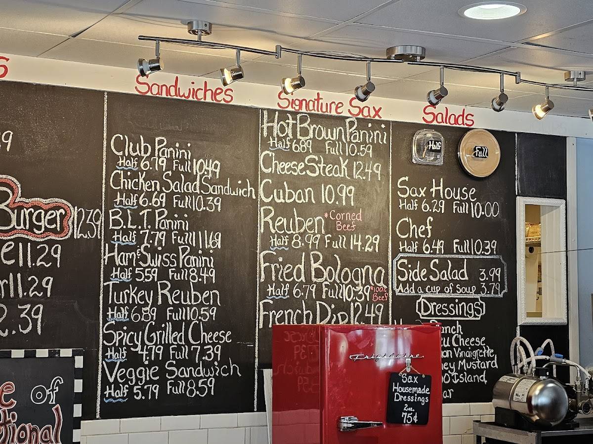Menu at SAX GRILLE cafe, Fort Walton Beach, 10 Eglin Pkwy SE