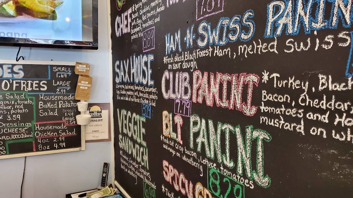 Menu at SAX GRILLE pub & bar, Fort Walton Beach, 10 Eglin Pkwy SE