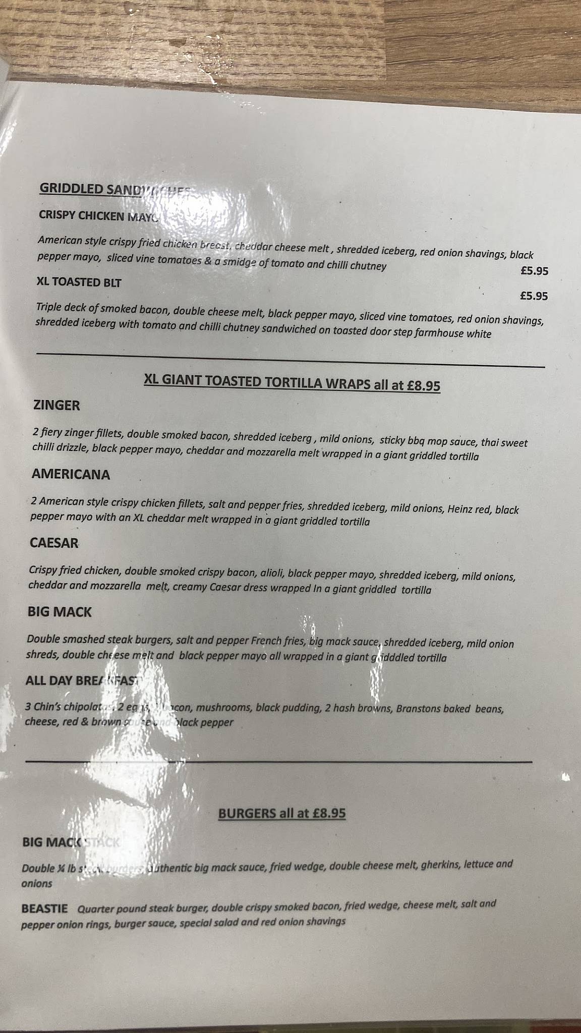 Menu at SELCO CAFE, Exeter