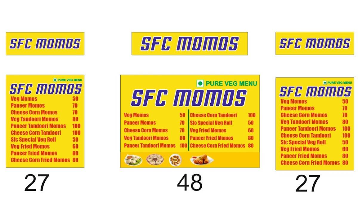 Menu at SFC Food culture Cafe, Bhopal