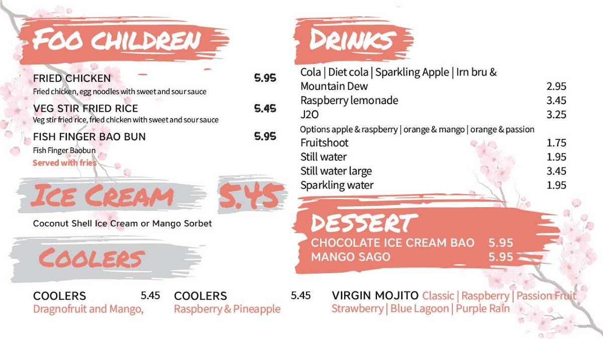 Menu at SIBU restaurant, Batley