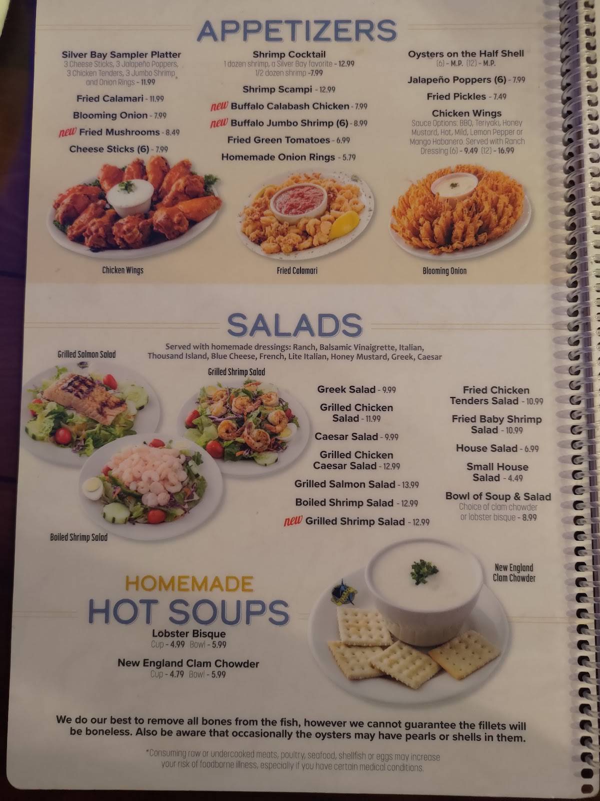 Menu at SILVER BAY restaurant, Simpsonville, 916 NE Main St