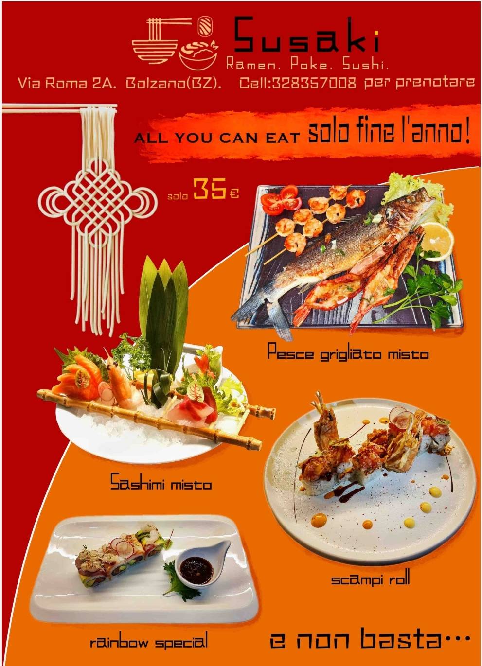 Menu da SUSAKI ristorante, Bolzano