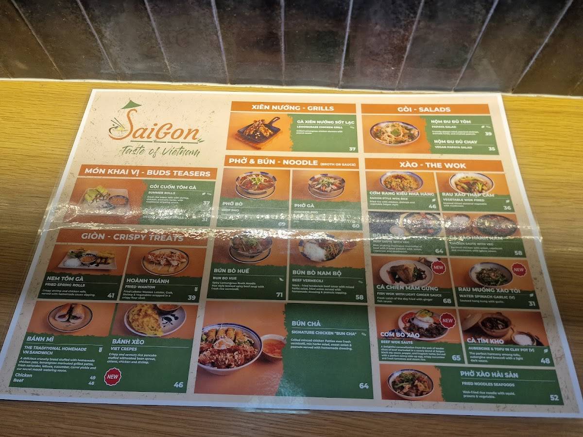 Menu at Saigon - Taste of Vietnam YAS Mall restaurant, Abu Dhabi
