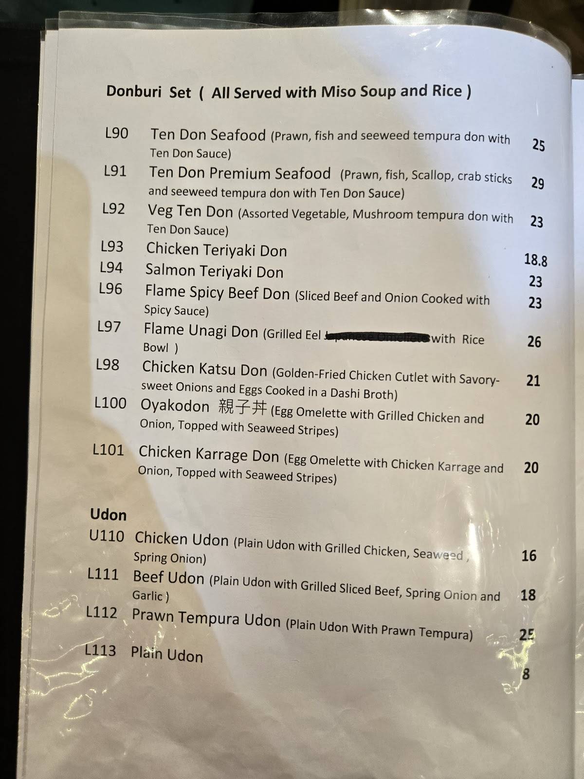 Menu at Sakanaya Takumi Japanese Restaurant, Morley