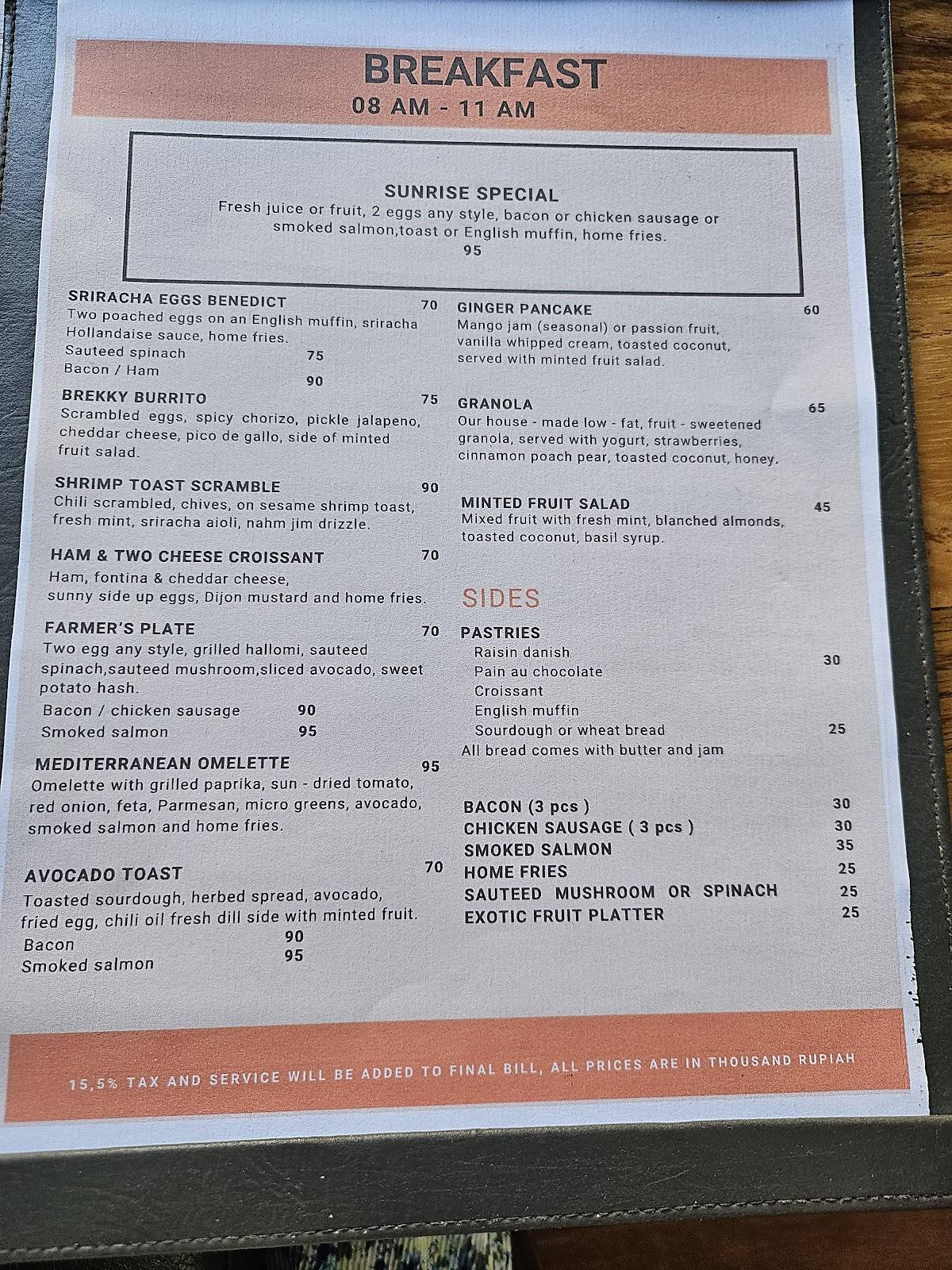 Menu at Sally’s Kitchen restaurant, Gianyar, Jl. Raya Pengosekan Ubud