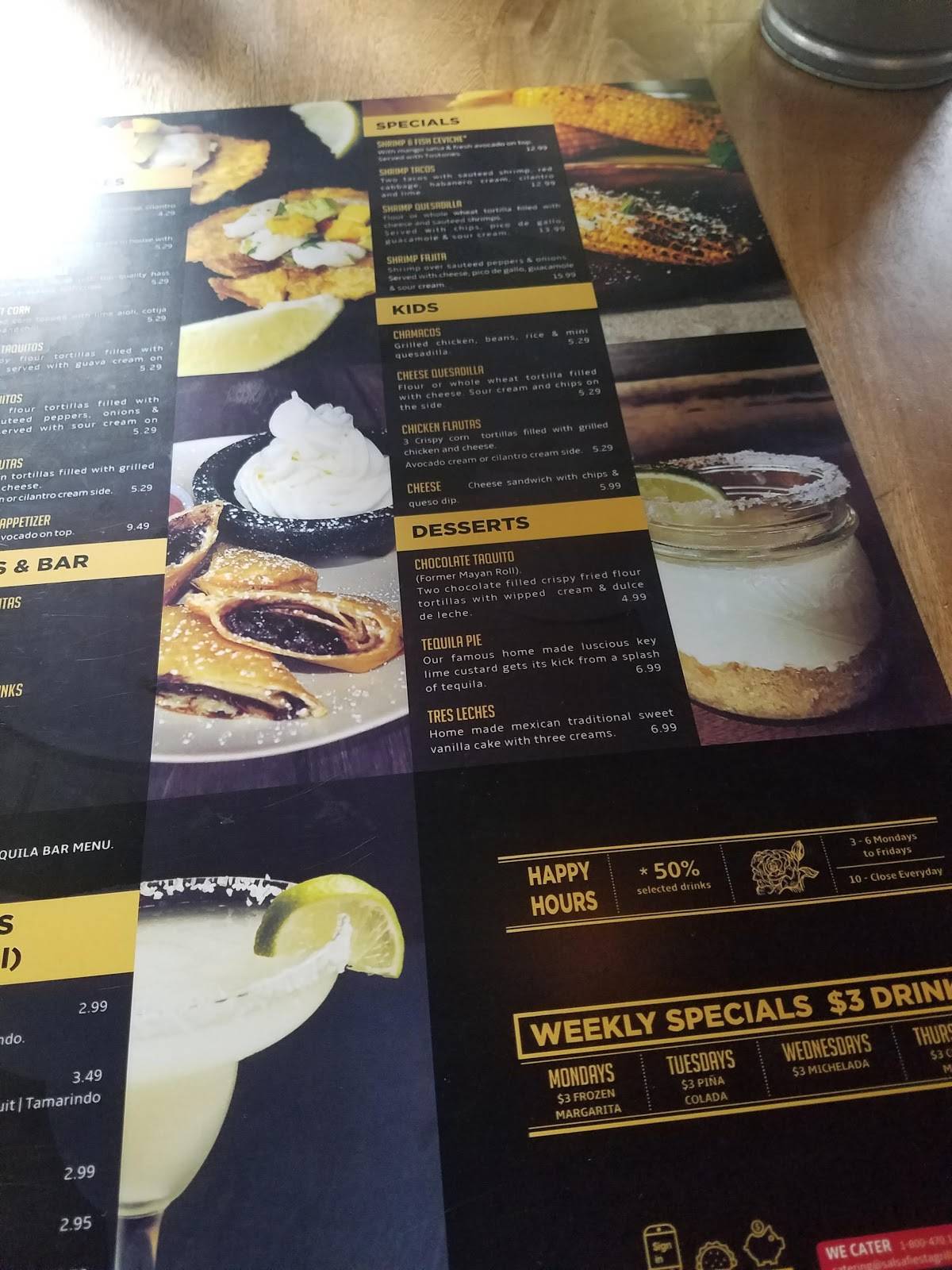 Menu at Salsa Fiesta restaurant, Miami Lakes, Main St
