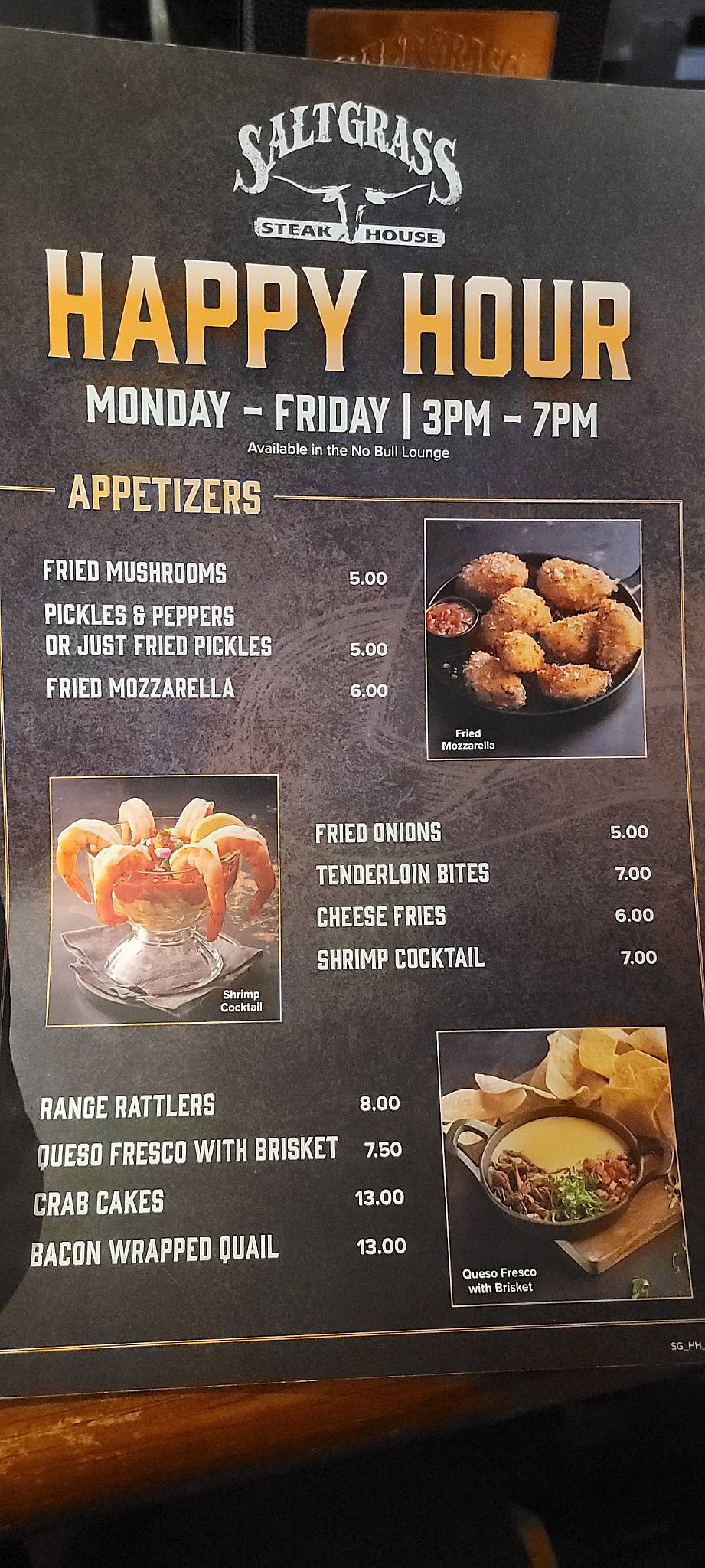 Menu at Saltgrass Steak House steakhouse, Colorado Springs, Jamboree Dr