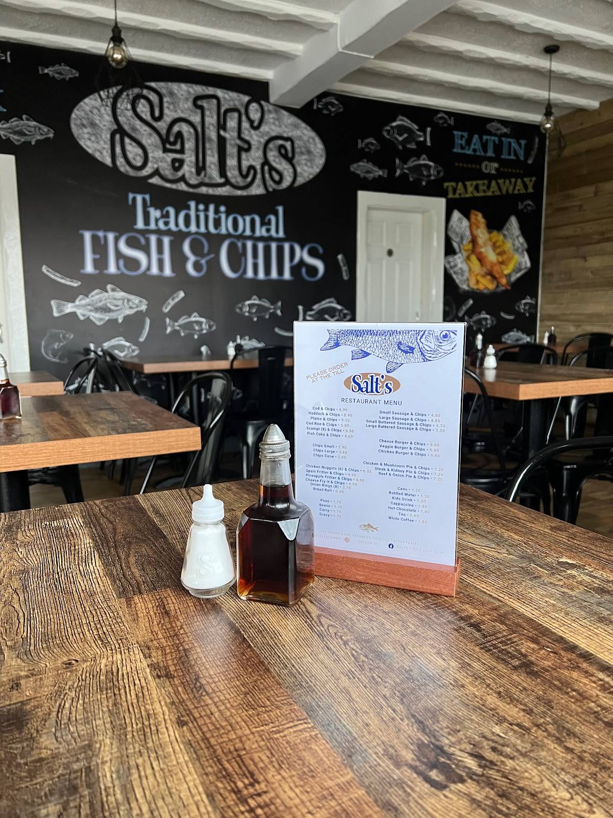 Menu at Salts Fish & Chip Shop fast food, Skegness