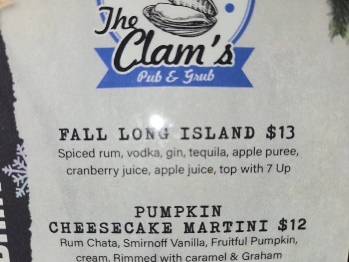 Menu at Sam The Clam Pub & Grub, Cheshire