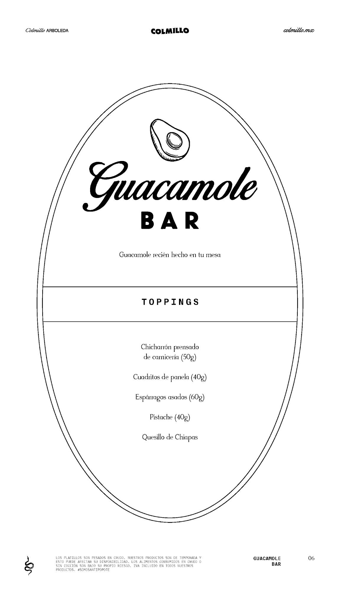 Carta del restaurante Colmillo Arboleda, San Pedro Garza García, Parque ...