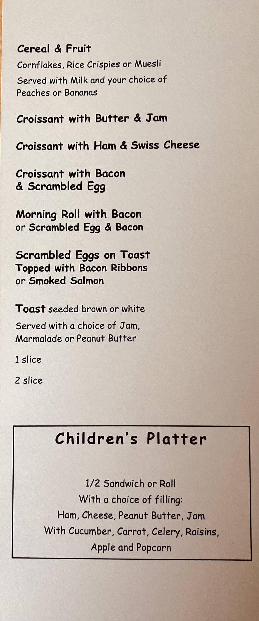 Menu at SandStone Cafe, Dornoch