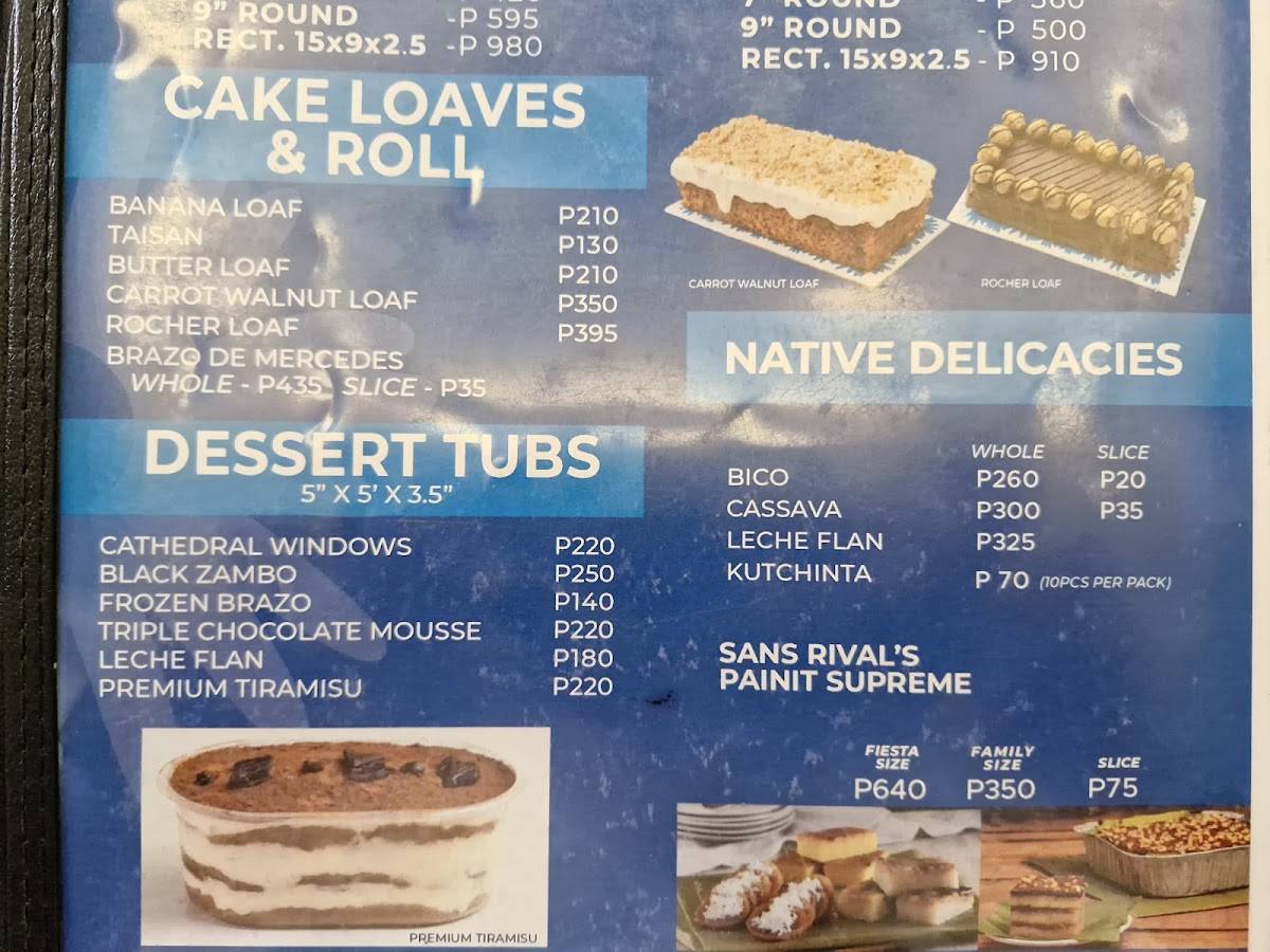Menu at Sans Rival Bistro cafe, Dumaguete