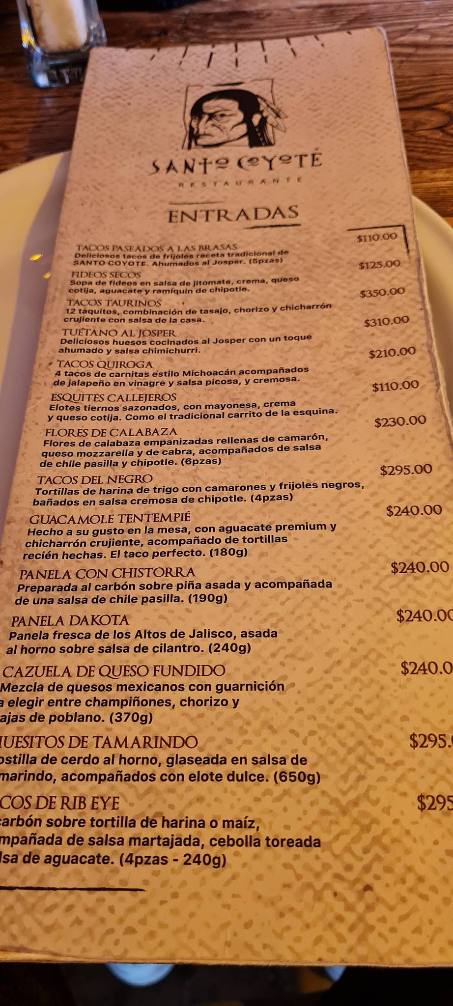 Carta del restaurante Santo Coyote, Guadalajara, C. Miguel Lerdo del ...