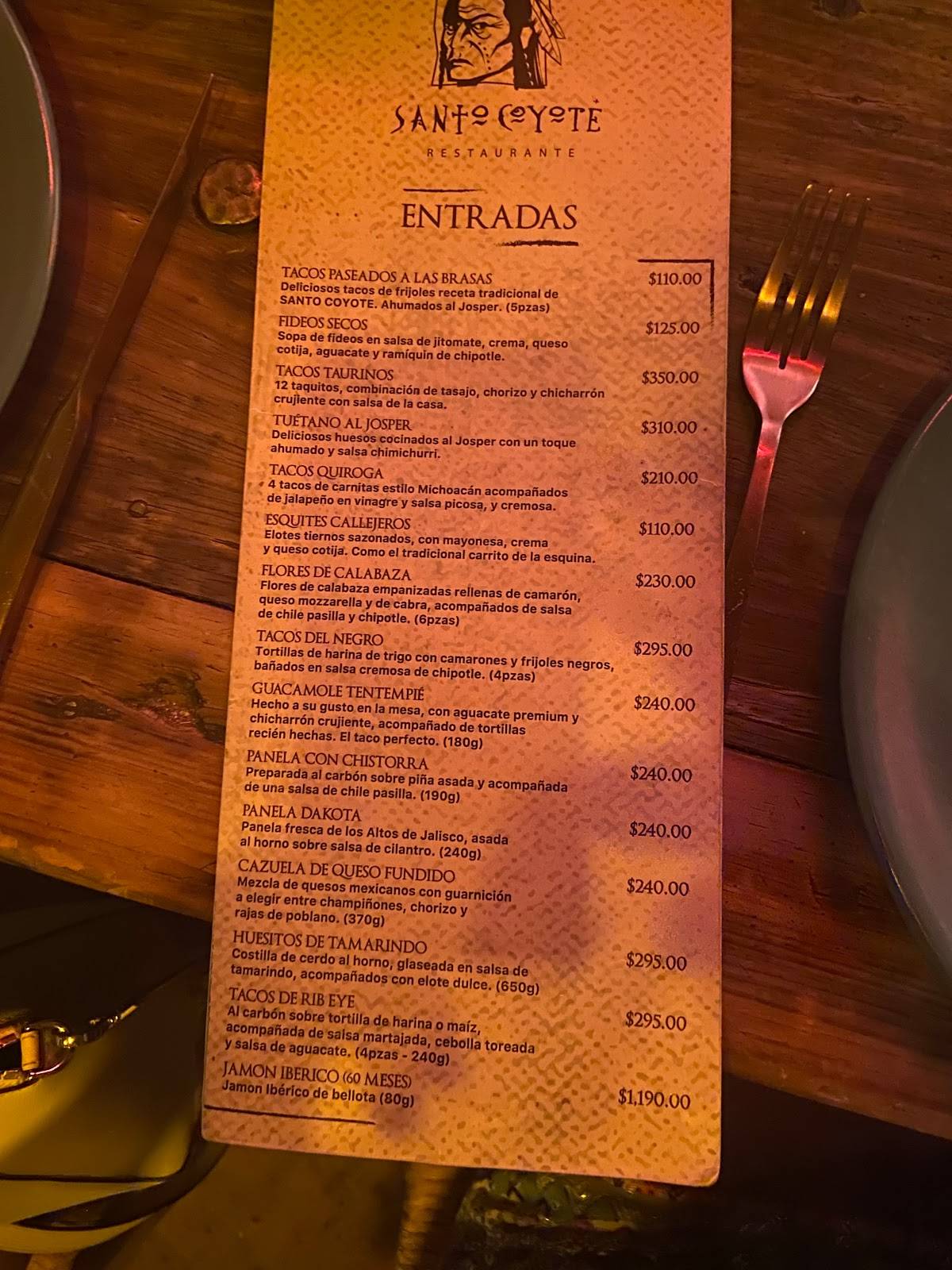Carta del restaurante Santo Coyote, Guadalajara, C. Miguel Lerdo del ...