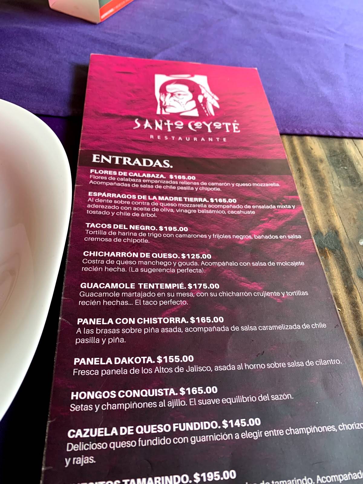 Carta del restaurante Santo Coyote, Guadalajara, C. Miguel Lerdo del ...