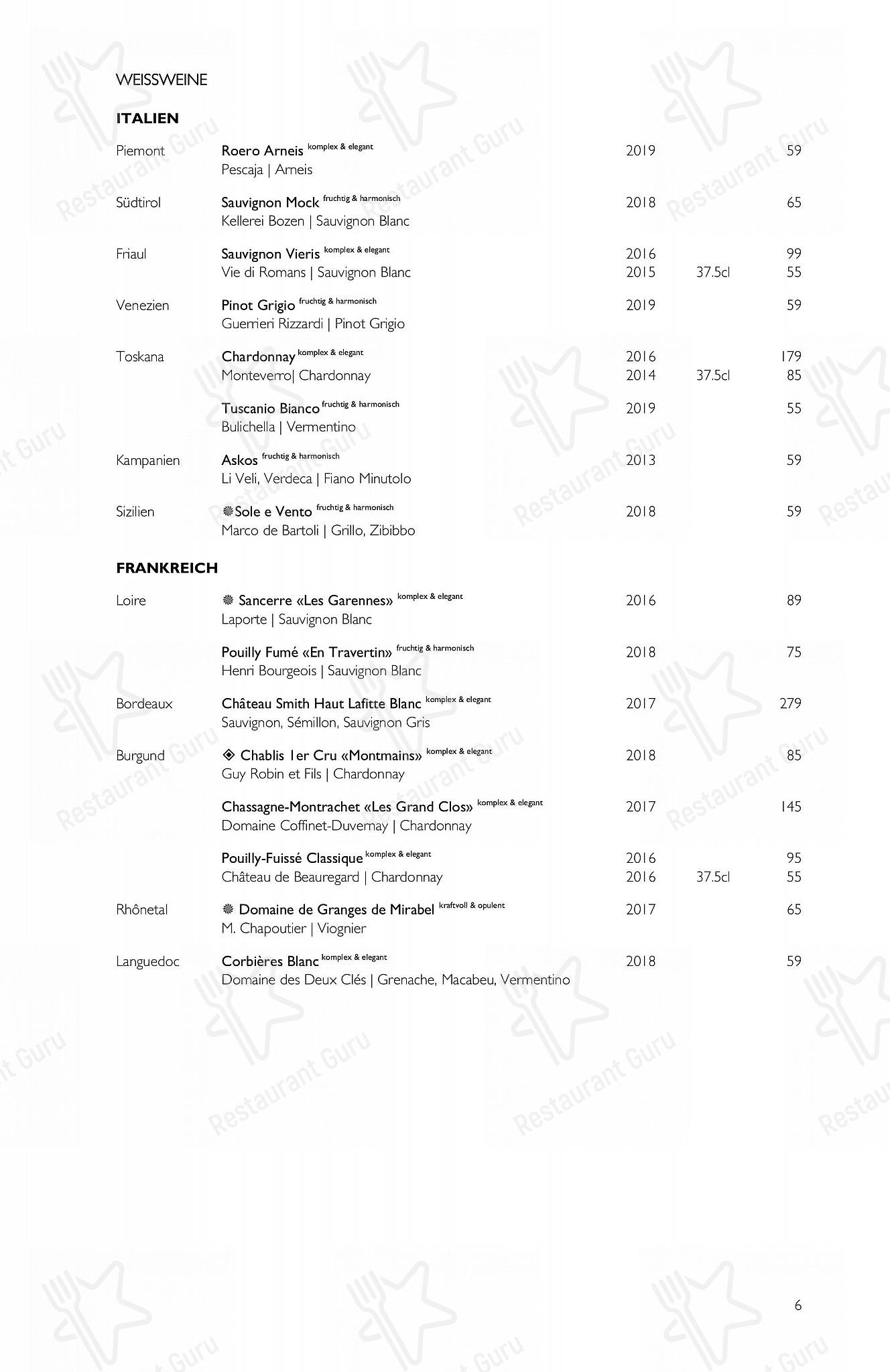 Speisekarte von Restaurant Scala, Luzern, Adligenswilerstrasse 22