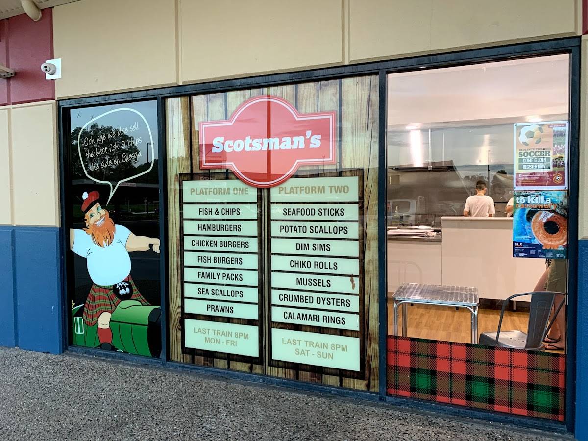 Carta de comida rápida Scotsman's Fish + Chips + Burgers, Redlynch