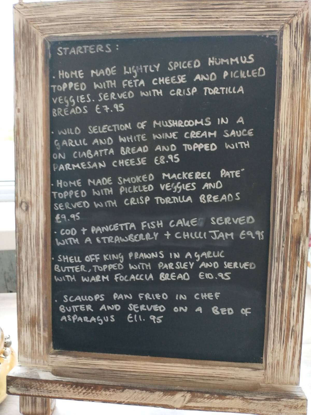 Menu at Sea Kitchen restaurant, Looe
