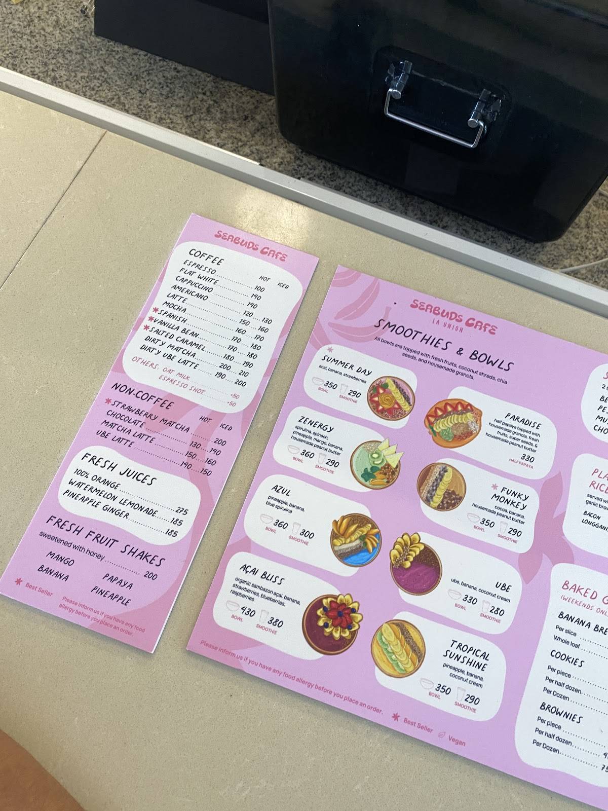 Menu at Seabuds La Union restaurant, San Fernando