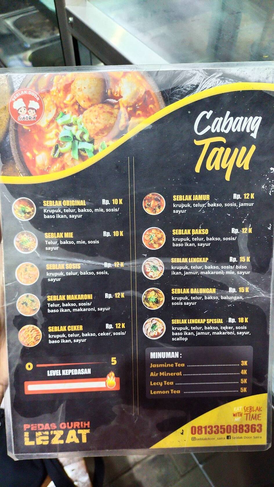 Menu at Seblak Door Saira Tayu restaurant, Keboromo